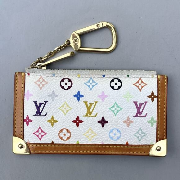 Louis Vuitton | Bags | Louis Vuitton White Multicolor Key Cles Takashi ...